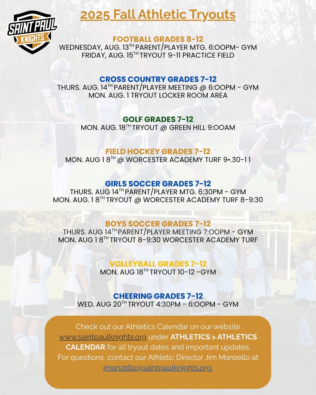 Athletics Calendar - Saint Paul Diocesan Jr. Sr. High School